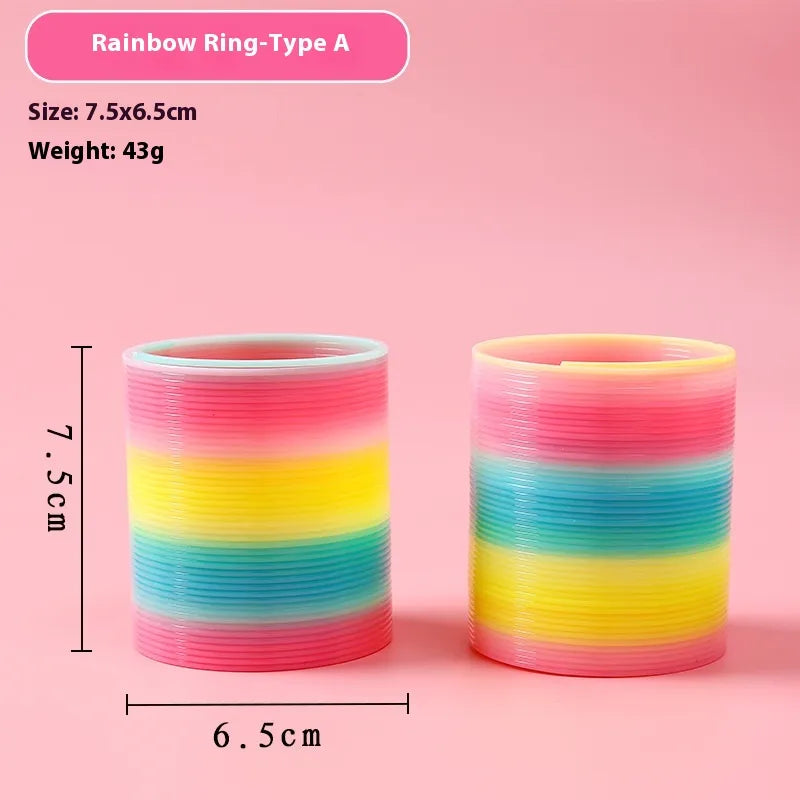 Rainbow Circle Folding Plastic Spring Toy for stress relief – Qeepin