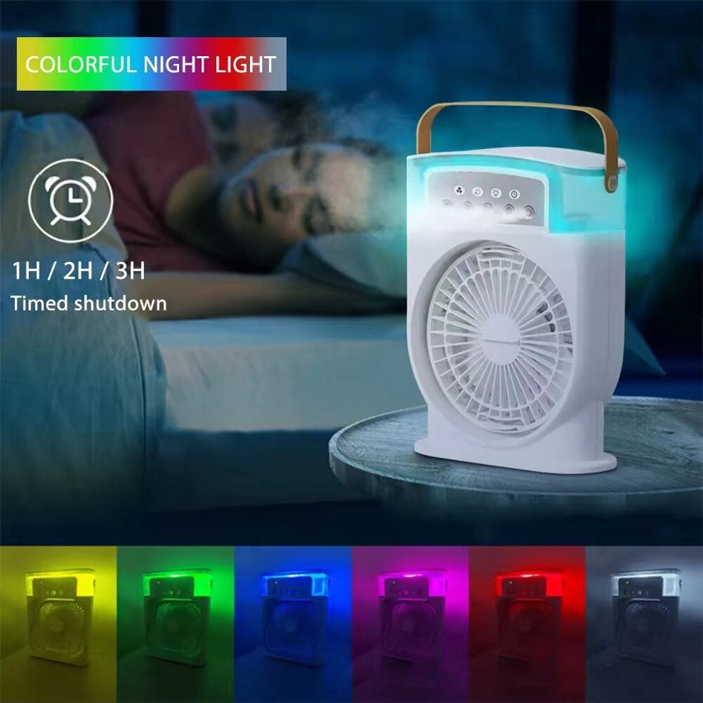 Portable USB Air Water Cooler & Humidifier with Colorful Night Light ...