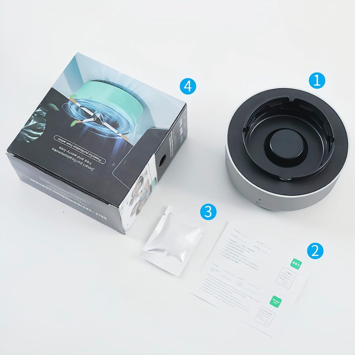 Smoke Removal Air Purification Ashtray Electric Automatic Smoke ...